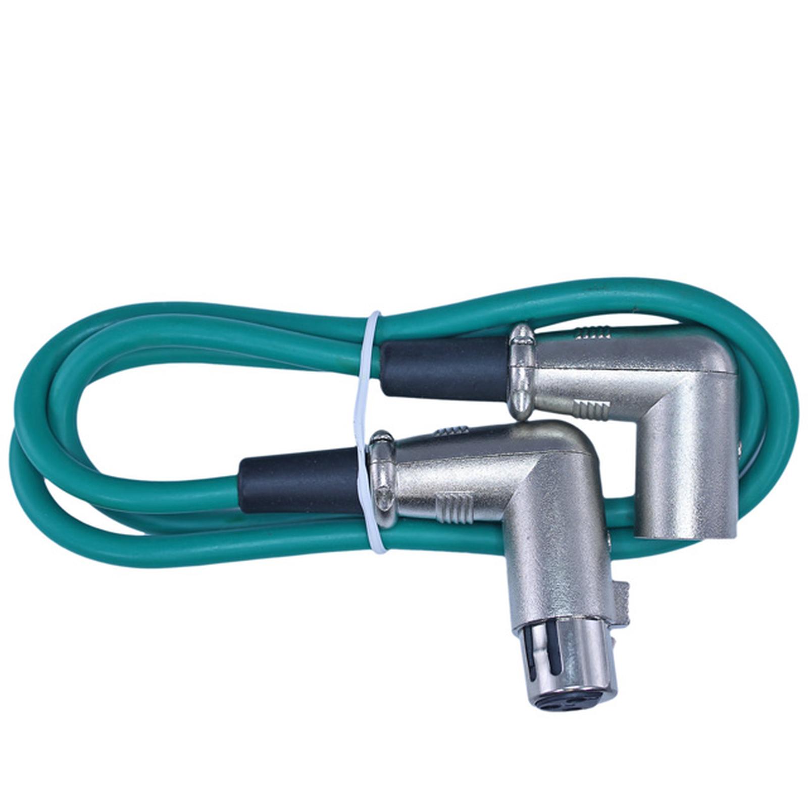 right angle XLR female to right angle XLR male cable green 10ft long ...