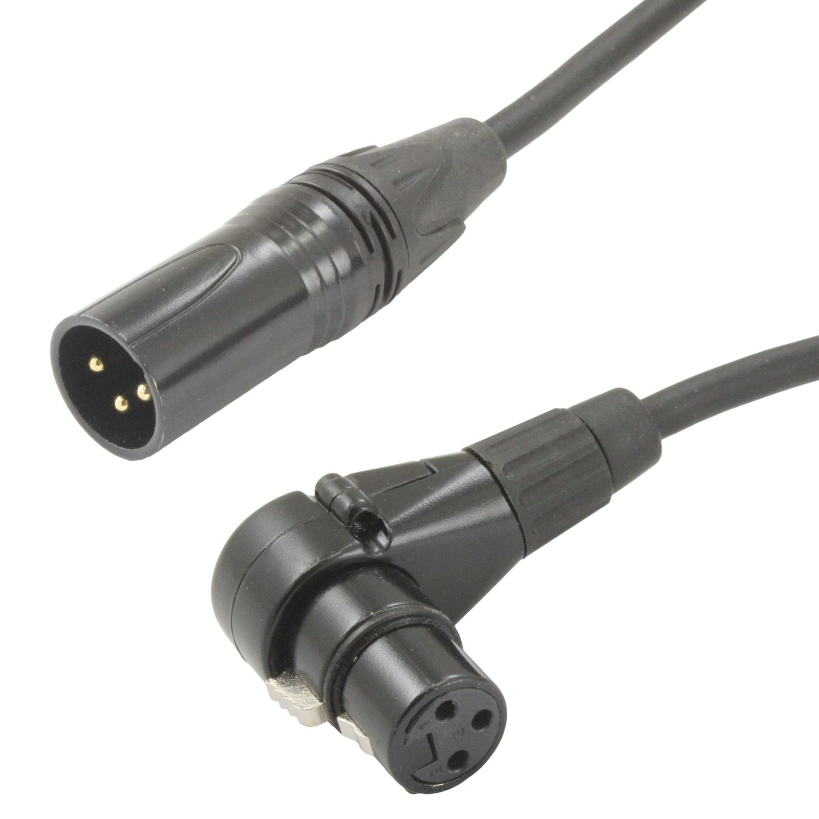 MCSPROAUDIO Right Angle Female to Straight Male XLR cable with black ...