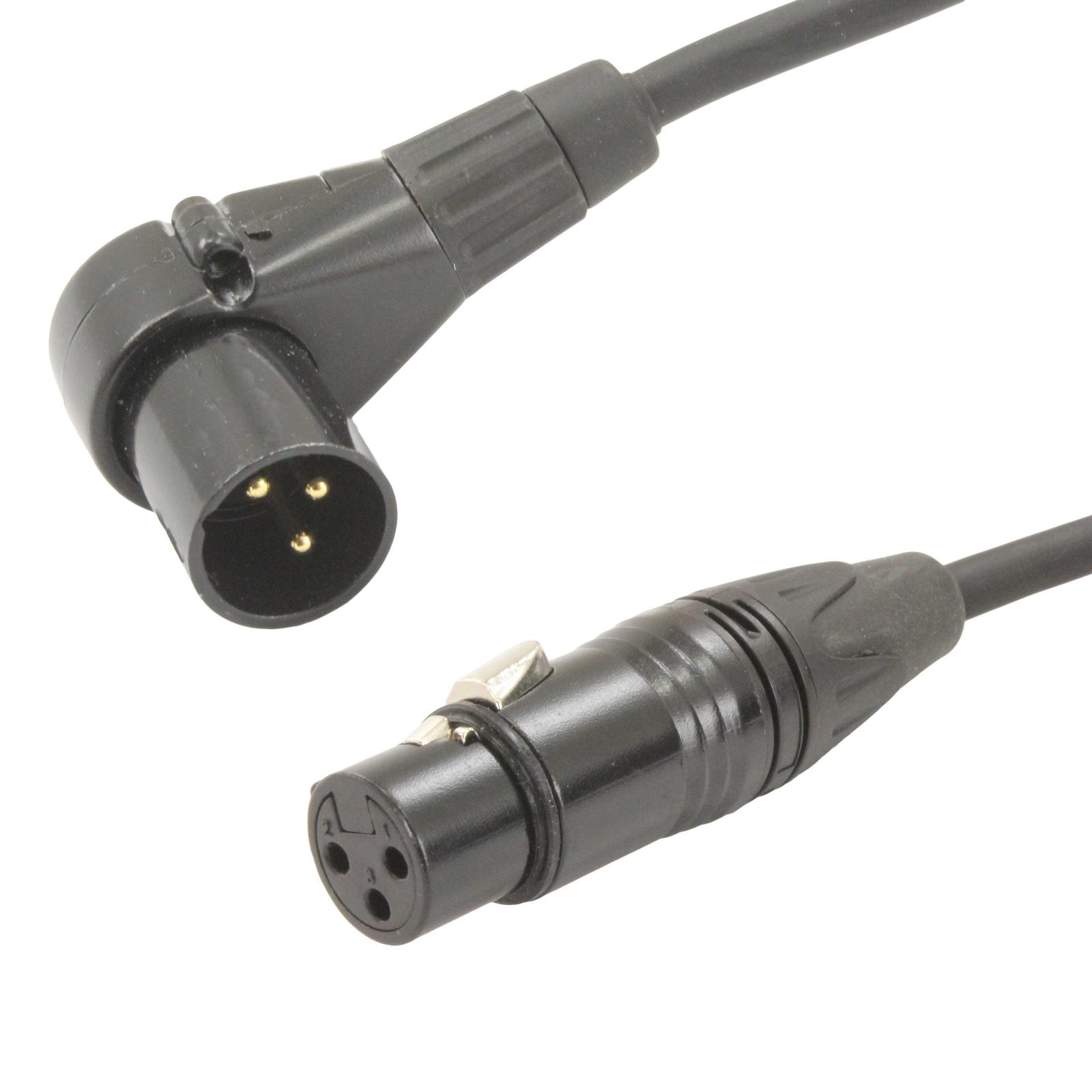 MCSPROAUDIO Right Angle male to Straight female XLR cable with black ...